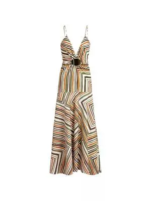 Silvia Tcherassi Emeli Striped Midi Dress - Neutrals