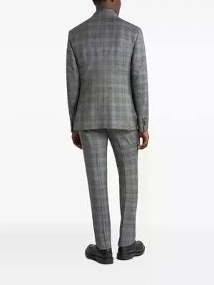 Etro Single-breasted Wool And Cashmere Suit With Check Motif