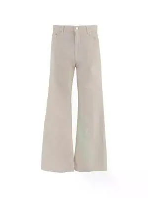 HAIKURE Ribbed Texture Wide-leg Trousers - White
