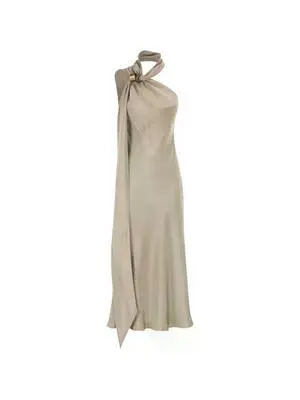 Max Mara One-shoulder Draped Maxi Dress