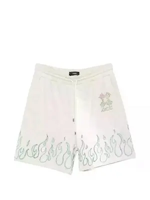 Amiri Ma Quad Flames Sweatshorts - Neutrals