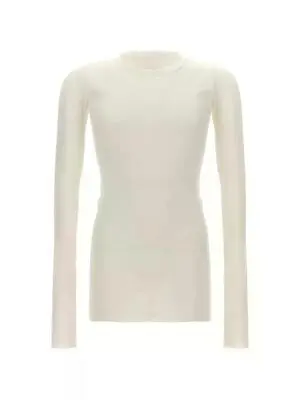 Rick Owens Tower Rib Ls T Raw-cut T-shirt - Neutrals