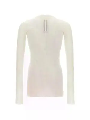 Rick Owens Tower Rib Ls T Raw-cut T-shirt - Neutrals