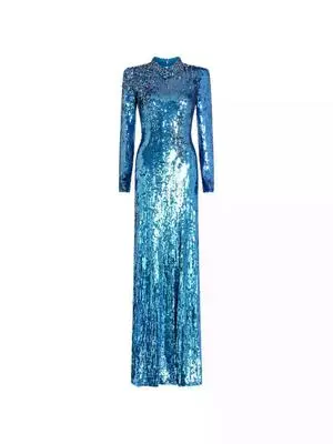 Jenny Packham Lina Embellished Dress - Blue