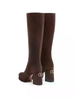 Valentino Garavani Fawcette Platform Boots In Crust Leather