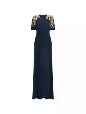Jenny Packham Embellished Petal Dress - Blue