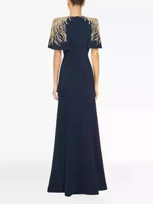 Jenny Packham Embellished Petal Dress - Blue