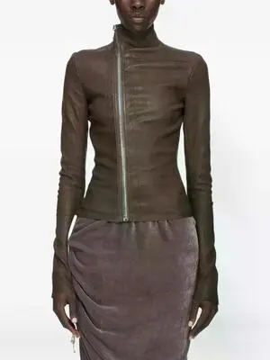 Rick Owens Asymmetrical Zip Jacket - Brown