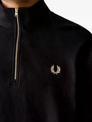 Fred Perry Quarter-zip Sweater With Embroidered Logo
