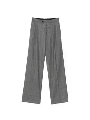 Sandro Rhinestone Embellished Checked Trousers