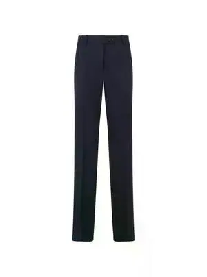 Moschino Virgin Wool Straight-leg Trousers - Blue