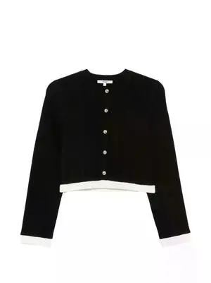 Maje Contrast Trim Button-up Cardigan