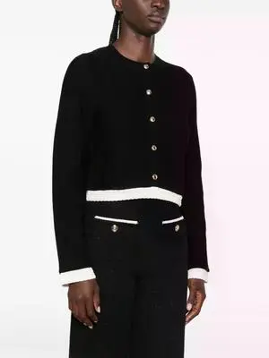 Maje Contrast Trim Button-up Cardigan