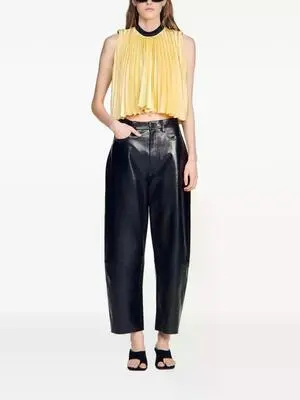 Sandro Pleated Blouse - Yellow