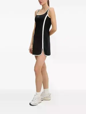 Guess Logo Print Contrast Trim Mini Dress And Panties Set - Black