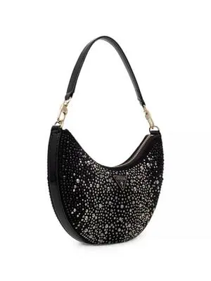 Guess Crystal Embellished Crescent Shoulder Bag