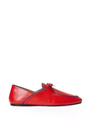 Polo Ralph Lauren Calf Leather Loafers With Bow Detail - Red
