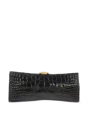Balenciaga Hourglass Crocodile-effect Tote Bag - Black