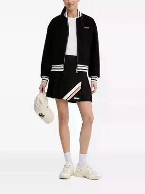 Guess Logo Embroidered Striped Trim Jacket