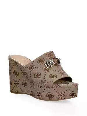 Guess Evenza Logo-pattern Wedge Sandals