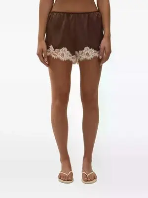 Faithfull The Brand Marisol Lace-trim Shorts - Brown