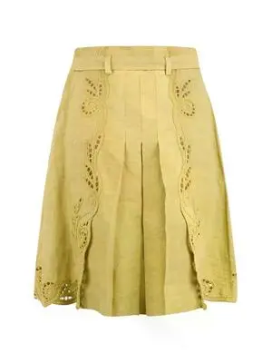 Alberta Ferretti Broderie Anglaise Midi Skirt