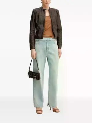 Guess Monogram-embossed Band-collar Jacket