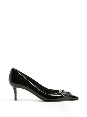 Valentino Garavani Vlogo Signature Patent-leather Pumps - Black