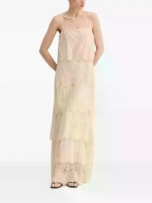 ANIYE BY Tiered Lace Maxi Dress - Neutrals