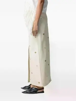 MULLER OF YOSHIOKUBO Stud-embellished Maxi Skirt With Front Slit