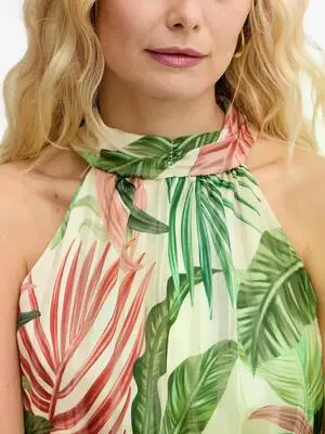 Guess Tropical Print Halterneck Dress