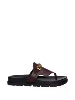 Guess Logo Plaque Thong Sandals - Brown