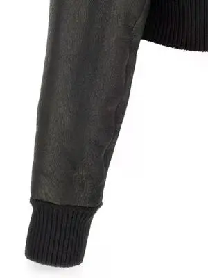 Rick Owens Cropped Shearling-lined Bomber Jacket