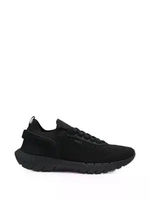 BOSS Mesh-knit Lace-up Sneakers - Black