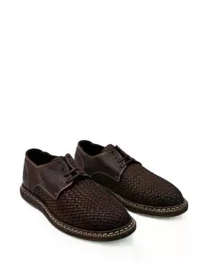 Guidi Woven Leather Derby Shoes