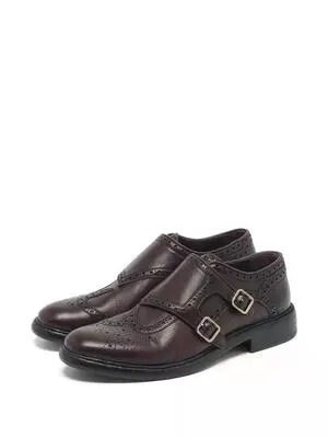 Burberry Delmar Double-buckle Monk Shoes - Red