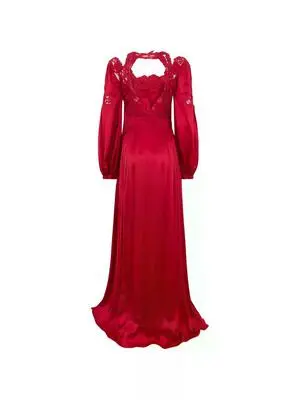Alberta Ferretti Puff-sleeve Silk Maxi Dress