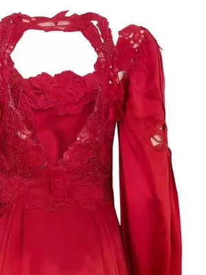 Alberta Ferretti Puff-sleeve Silk Maxi Dress