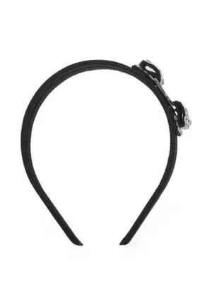 FERRAGAMO Vara Bow Crystal-embellished Headband - Black