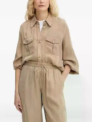 Guess Classic Collar Shirt With Chest Pockets - Neutrals