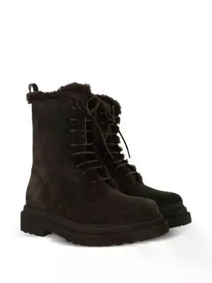 Brunello Cucinelli Shearling-trim Combat Boots