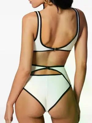 Kiki De Montparnasse Contrast Trim High-waist Bikini Bottoms