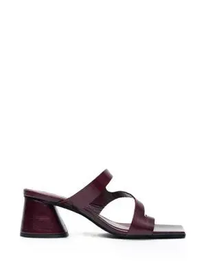 ALOHAS Orielle Rift Asymmetric Leather Sandals - Red