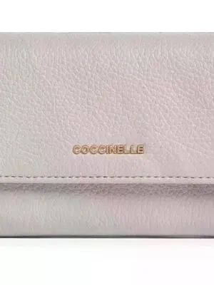COCCINELLE Medium Metallic Logo-plaque Pebbled Wallet