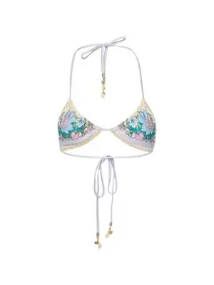Zimmermann Indra Floral-print Crochet Bikini