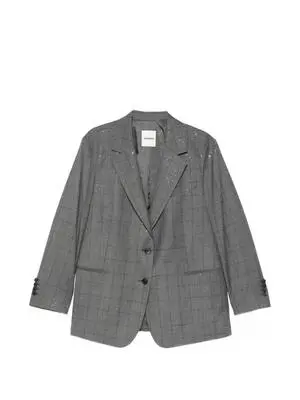 Sandro Crystal-embellished Checked Blazer - Grey