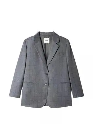 Sandro Crystal-embellished Checked Blazer - Grey