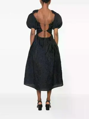 Cecilie Bahnsen Open-back Puff-sleeve Midi Dress