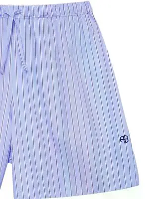 ANINE BING Ramy Pinstripe Drawstring Shorts