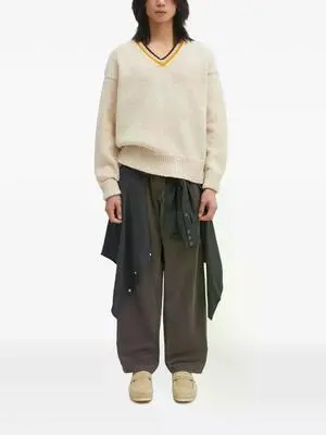 Visvim V-neck Chunky-knit Sweater - Neutrals